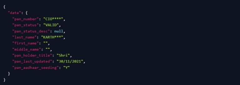 PAN Verification API. Reliable, Ultra Fast and Error Free PAN Verification.